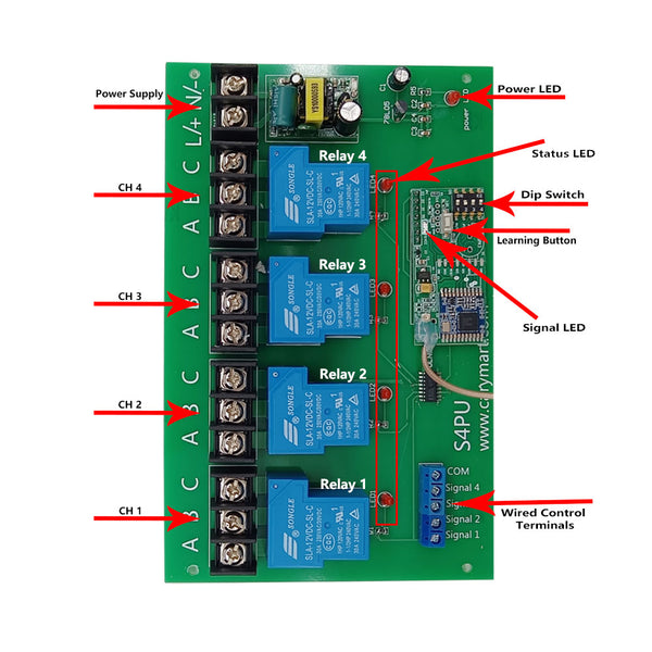 5000M Wireless Remote Control Kit With 4CH 30A High Power Relay Output ...