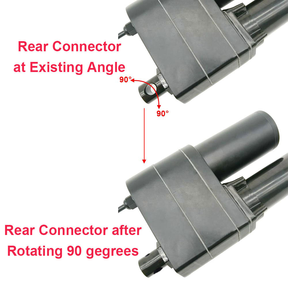 Linear actuator C Front and Rear Mounting Connector Rotated 90 degrees ...